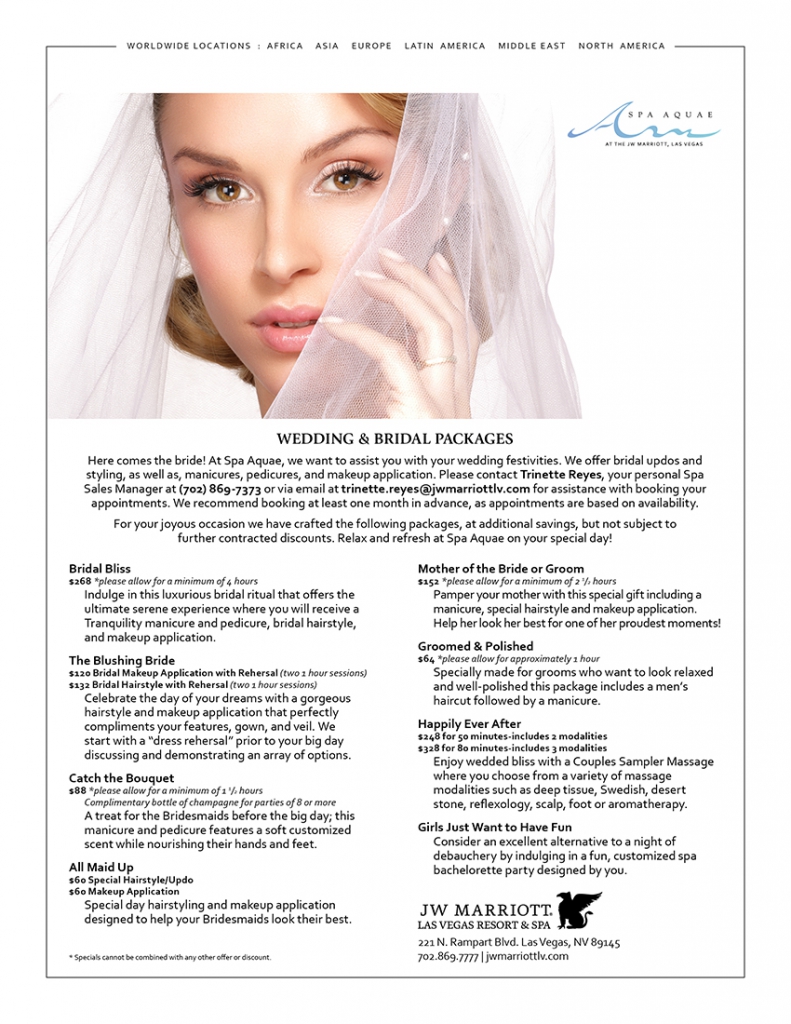 Wedding & Bridal Packages - Spa Aquae | Healing and Renewal | Water ...
